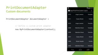 Android Kit Kat - Printing Framework | PPT