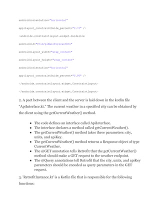 Android Kotlin Weather App Project.pdf | Programming Languages | Computing