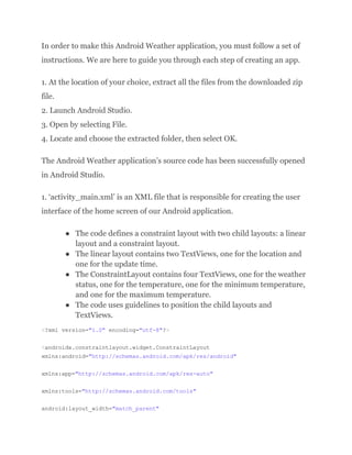 Android Kotlin Weather App Project.pdf | Programming Languages | Computing