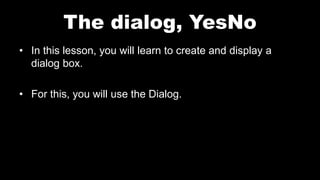 Android Lab Test : Creating a dialog Yes/No (english) | PPTX ...