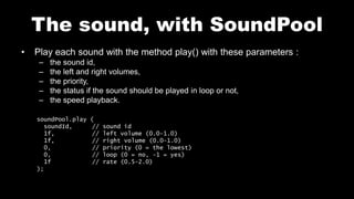 Android Lab Test : Managing sounds with SoundPool (english) | PPTX