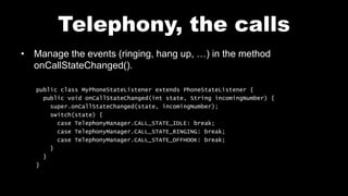 Android Lab Test : Managing the telephone calls (english) | PPT