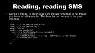 Android Lab Test : Reading the SMS-inbox (english) | PPTX