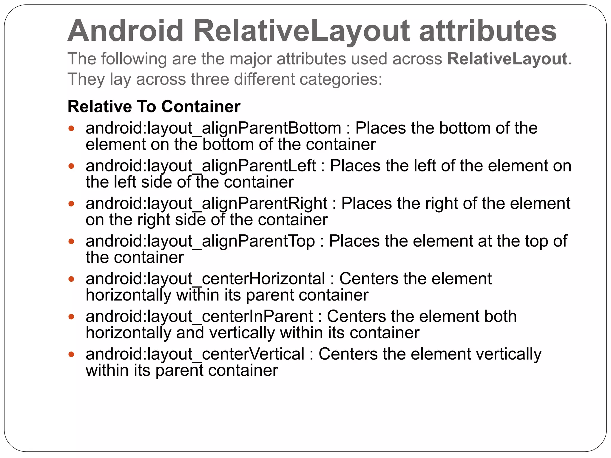 Android Layout.pptx | Operating Systems | Computer Software and Applications