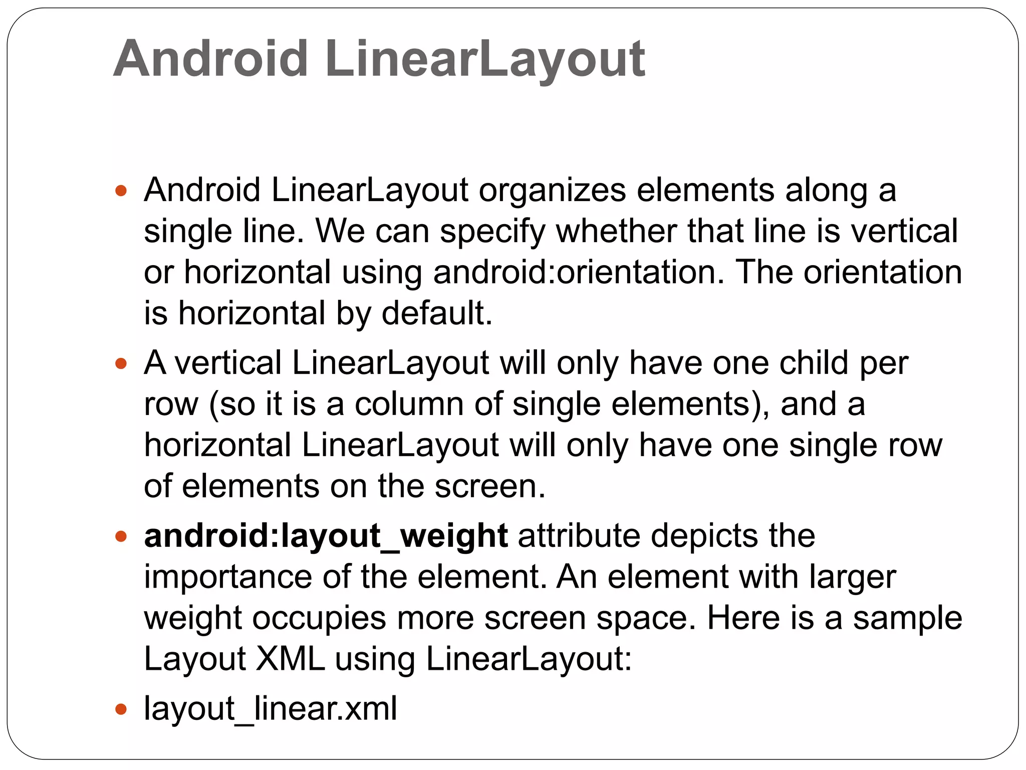 Android Layout.pptx | Operating Systems | Computer Software and Applications