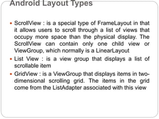 Android Layout.pptx | Operating Systems | Computer Software and Applications