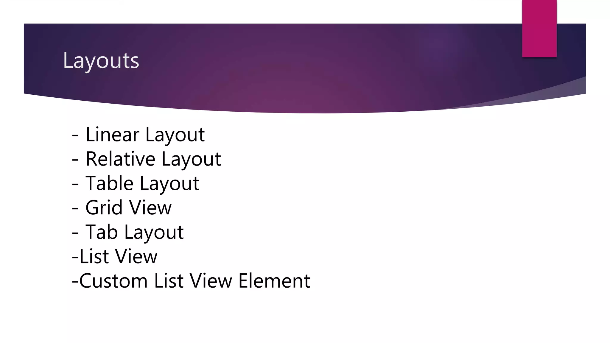 Android layouts | PPT