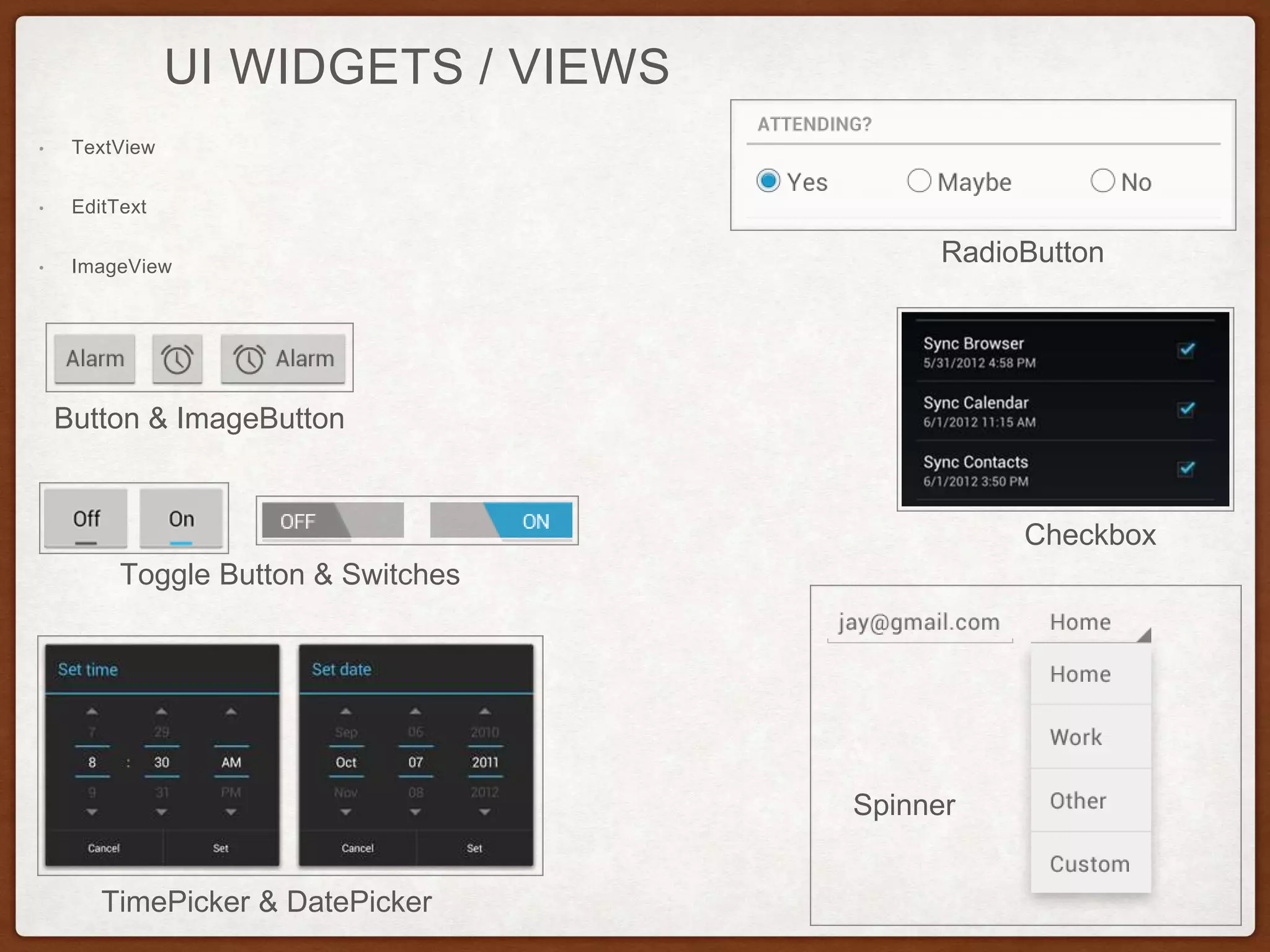 Android layouts and widgets | PPTX