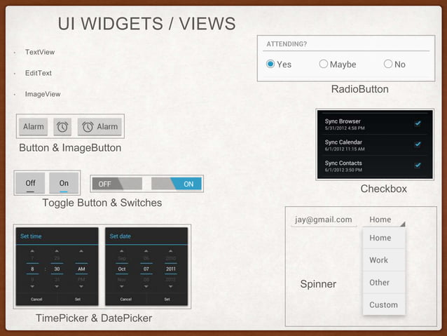 Android layouts and widgets | PPTX