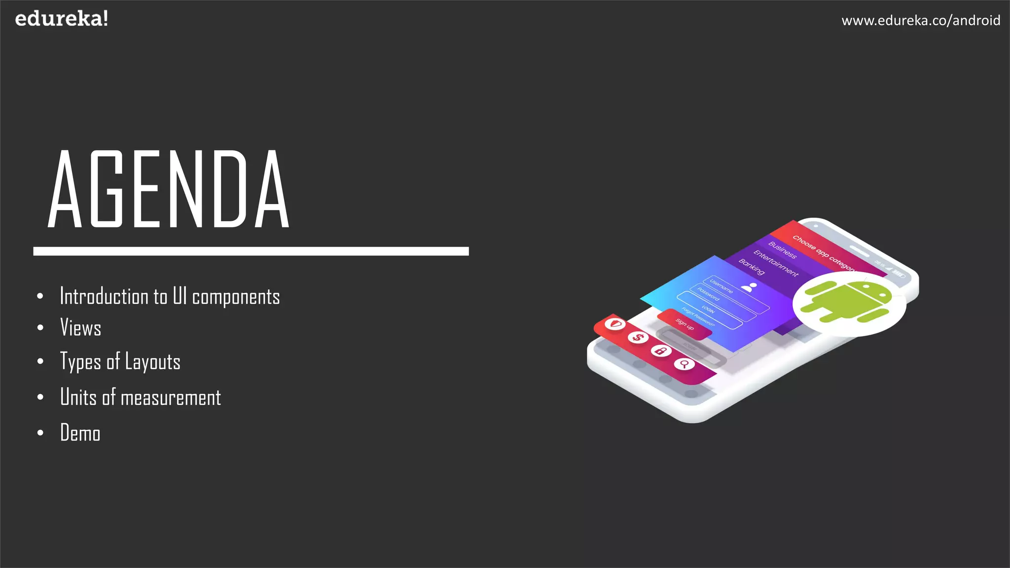 Android Layout Tutorial | Android UI Design Explained | Edureka | PPT Android Layout Tutorial | Android UI Design Explained | Edureka | PPT