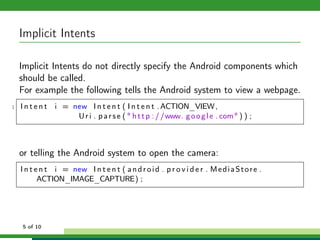 Android Lesson 3 - Intent | PPT