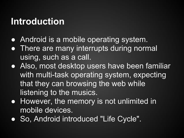 Android life cycle | PDF