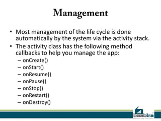 Android lifecycle | PPTX