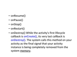 Android lifecycle | PPT