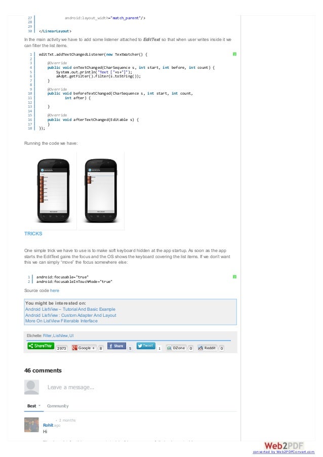 Android Listview Custom Filter And Filterable Interface