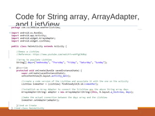Android ListView and Custom ListView | PPT