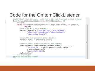 Android ListView and Custom ListView | PPT