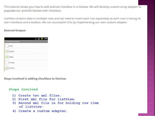 Android List View With Checkbox Example