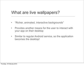 Android Live Wallpapers | PDF