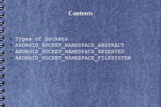 Android local sockets in native code | PPT