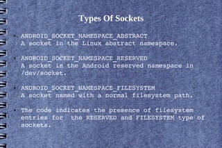 Android local sockets in native code | PPT