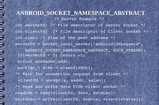Android local sockets in native code | PPT