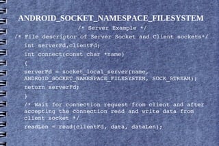 Android local sockets in native code | PPT