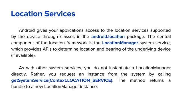 Android location and sensors API | PPTX | Operating Systems | Computer ...