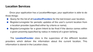 Android location and sensors API | PPTX | Operating Systems | Computer ...