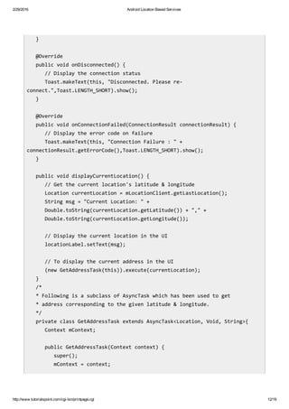 Android location based services | PDF | Computing | Technology & Computing