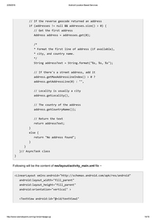 Android location based services | PDF
