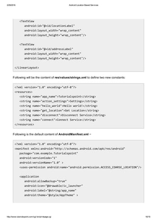 Android location based services | PDF | Computing | Technology & Computing