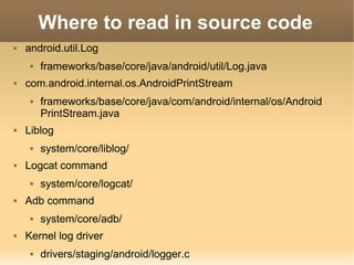 Logging system of Android | PDF