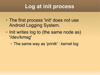 Logging system of Android | PDF