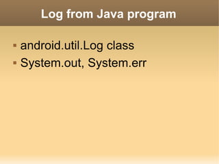 Logging system of Android | PDF | Operating Systems | Computer Software and Applications