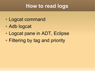 Logging system of Android | PDF