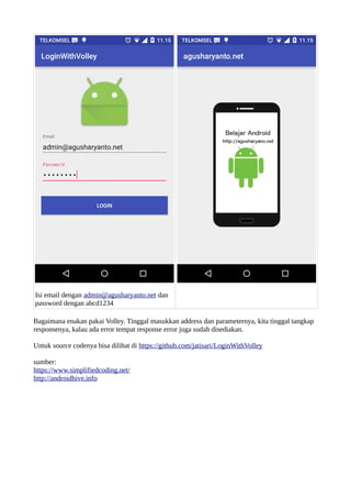 Belajar Android PHP MySQL Login dengan Volley | PDF