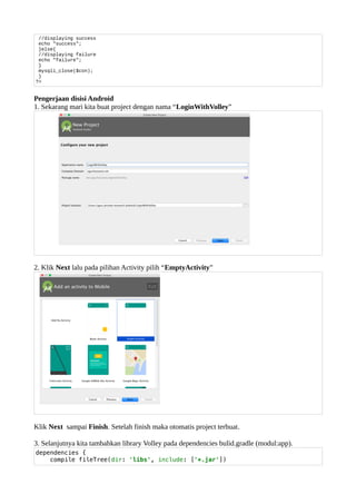 Belajar Android PHP MySQL Login dengan Volley | PDF