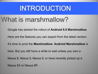Androidmarhsmallow | PPT