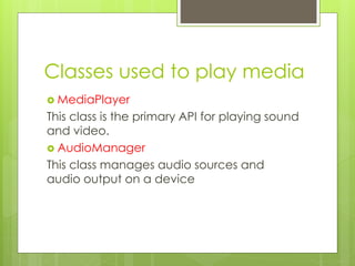 Android Training (Media) | PPTX