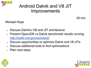 LCE12: Android Mini Summit (overview) | PPT