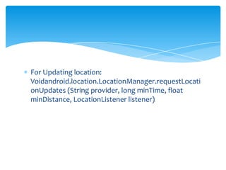 Android mobile application for gps | PPTX