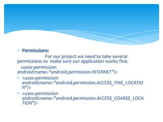 Android mobile application for gps | PPTX