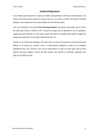 Android mobile os final | PDF