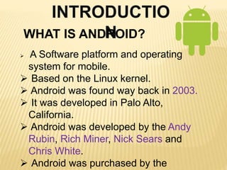 Android @ms | PPTX | Operating Systems | Computer Software and Applications