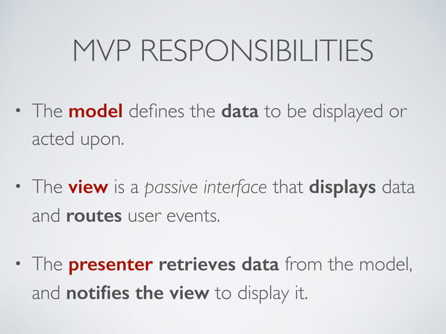 Android Architecture MVP Pattern | PPT