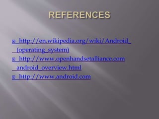 Android Operating System | PPTX | Operating Systems | Computer Software ...