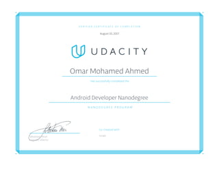Android Apps Development Nanodegree Certificate | PPT