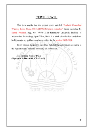 Android Operated Wireless Robot Using 8051 MCU | PDF