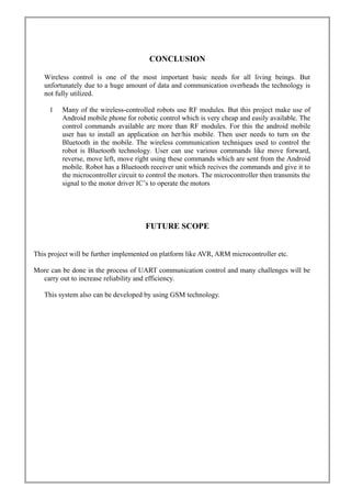 Android Operated Wireless Robot Using 8051 MCU | PDF
